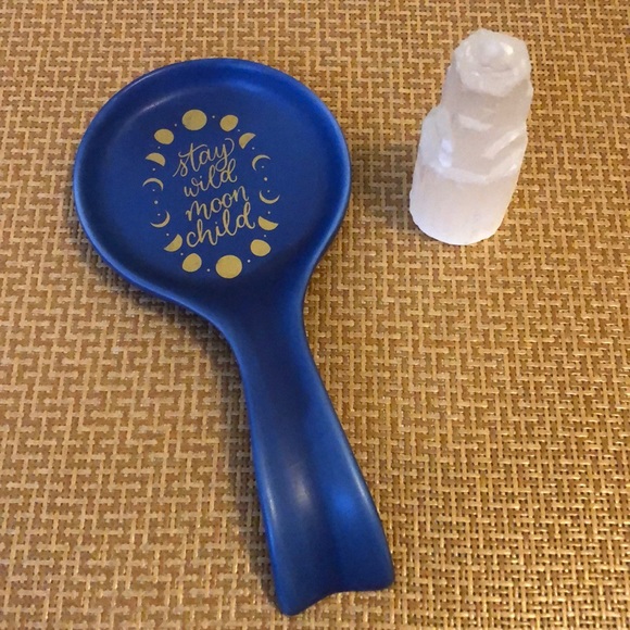 Kitchen | Stay Wild Moon Child Blue Gold Moon Phase Ceramic Decorative ...